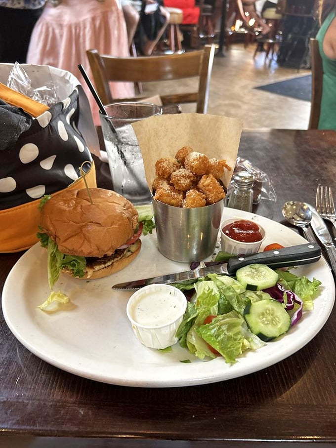 This burger isn't trying to reinvent the wheel—it's just reminding you why wheels were such a good idea in the first place. 