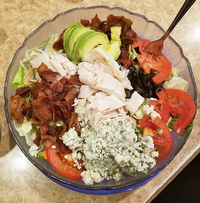 A Cobb salad that's practically a color wheel of nutrition – where bacon and blue cheese remind you that "salad" can still be a celebration.