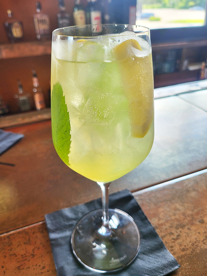 This isn't just a cocktail, it's liquid sunshine garnished with fresh mint – the perfect companion while deciding between chowder and bisque.