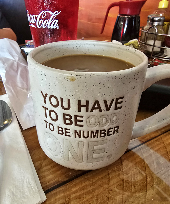 Coffee served with a side of philosophy. This mug doesn't just hold your morning brew—it delivers the pep talk you didn't know you needed.