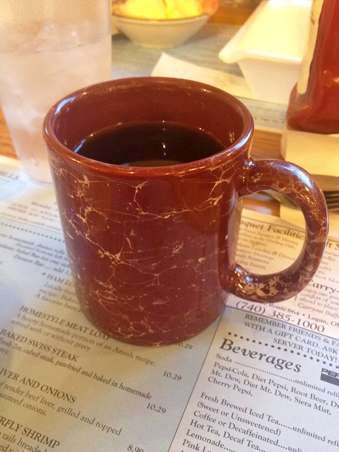 Coffee served in mugs hefty enough to anchor a boat – just how morning java should arrive.