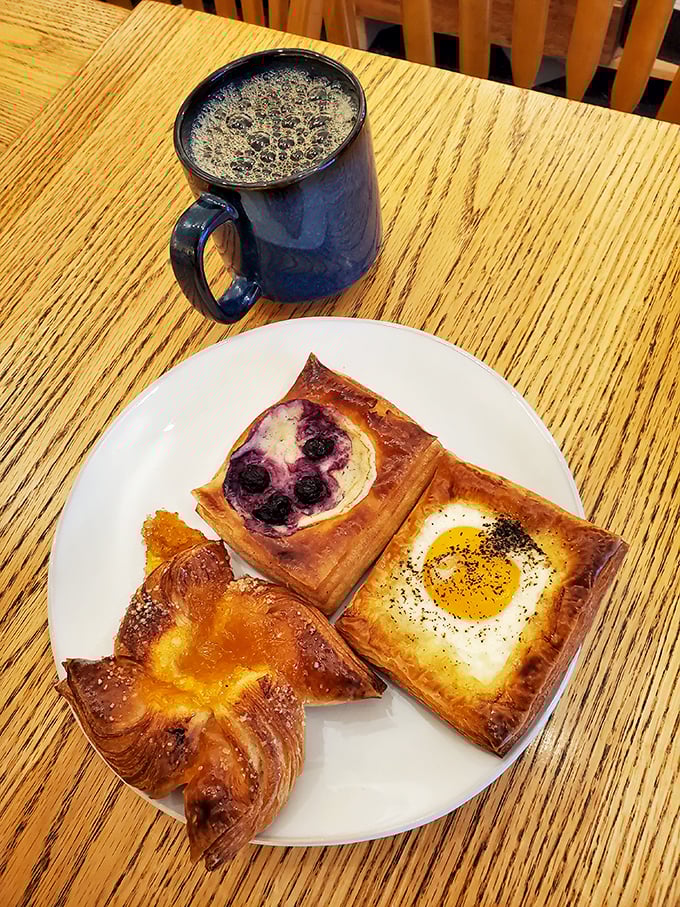 Morning coffee meets Danish perfection – this plate whispers "slow down and savor" in the nicest way.