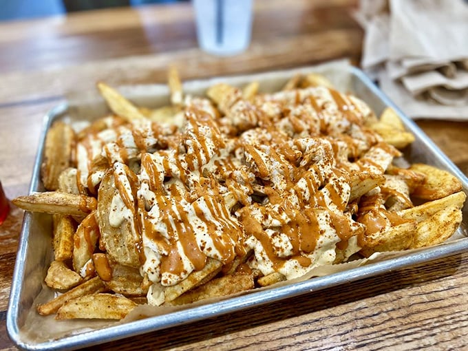 Crabby Fries: where french fries decided to put on their fancy clothes and crash the seafood party. Worth every napkin you'll need.