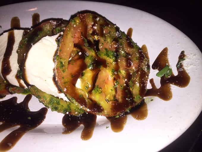 Not your average caprese—this grilled avocado with fresh mozzarella and balsamic reduction proves that sometimes tradition needs a delicious plot twist.
