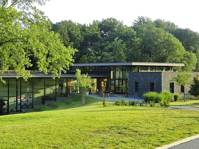 Modern meets natural in this visitor center design. The architects clearly got the memo about bringing the outdoors in.