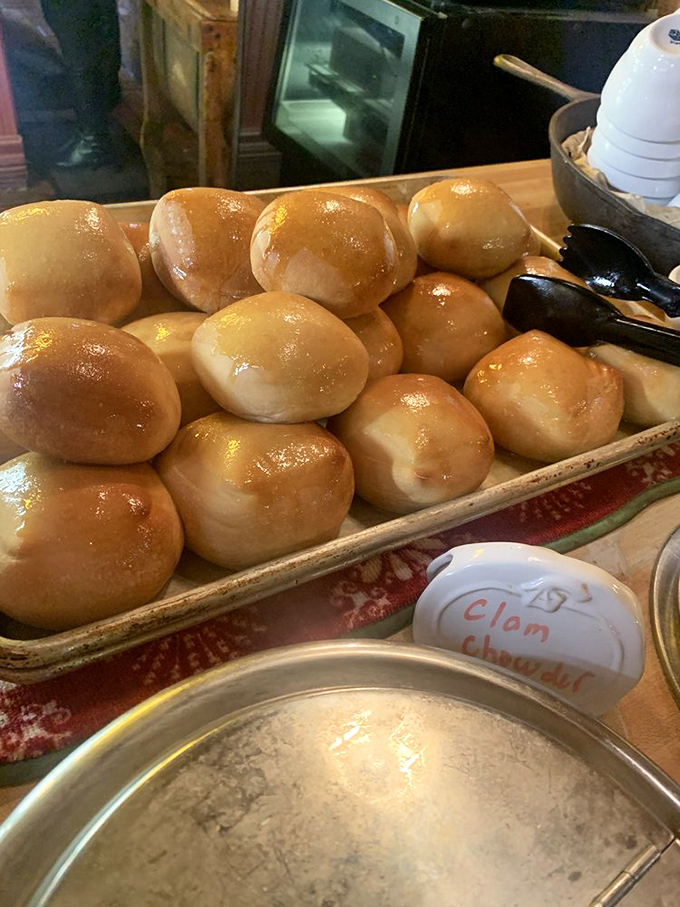 Dinner rolls with that perfect golden dome—the kind grandmothers everywhere would approve of. Carb counters, avert your eyes now.