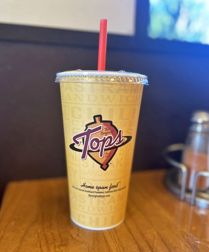 The Orange Bang in its natural habitat – that mysteriously delicious SoCal drink that defies categorization but demands devotion.