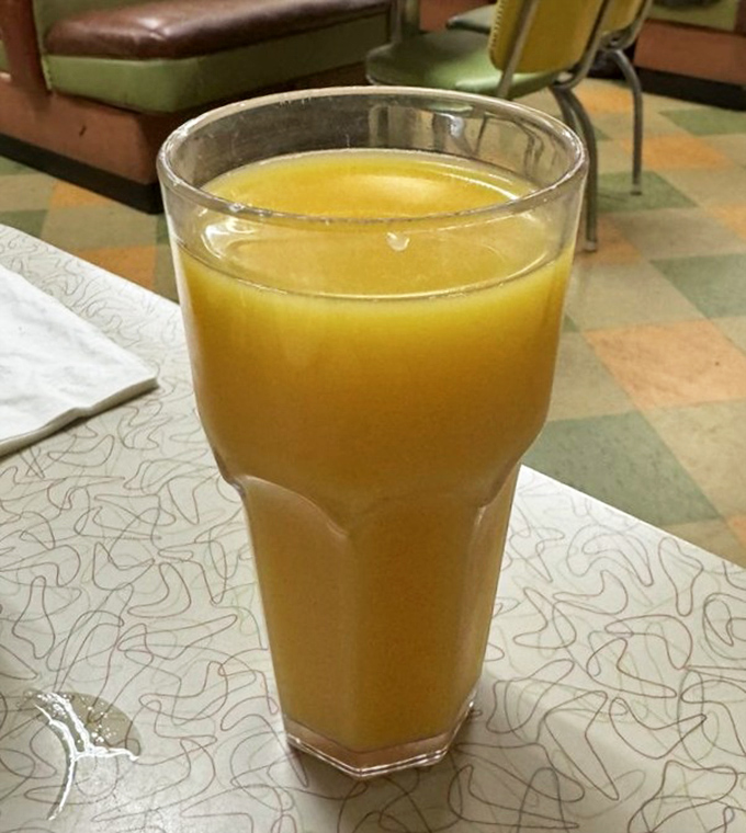 That orange juice isn't just fresh—it's the liquid sunshine Georgia is famous for, served in a glass tall enough to mean business.