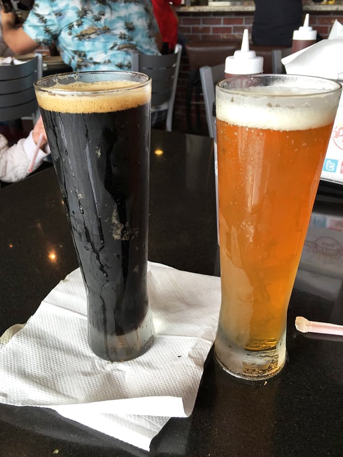 A dark stout and golden ale—because great BBQ deserves worthy companions. These aren't just beverages; they're flavor amplifiers for what's to come.