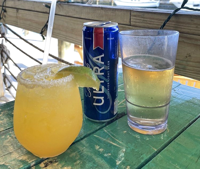Nothing says "vacation mode activated" quite like a frosty margarita with a beer chaser. The salt rim isn't optional – it's essential Florida protocol.