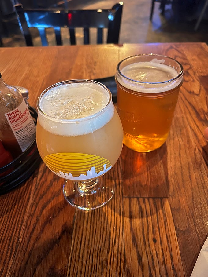 Craft beers that tell stories with each sip—one hoppy, one smooth, both making a strong case for "just one more."