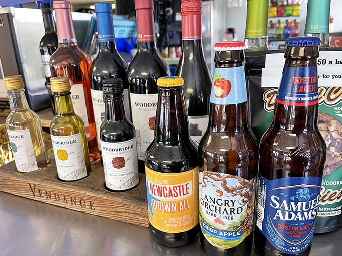 The drink selection at Andria's proves that great seafood deserves worthy liquid companions—from crisp ciders to local wines.