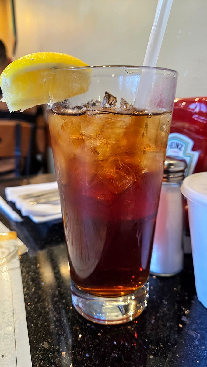 Iced tea with lemon: the unofficial hydration station of the South. Simple pleasures are often the most refreshing.