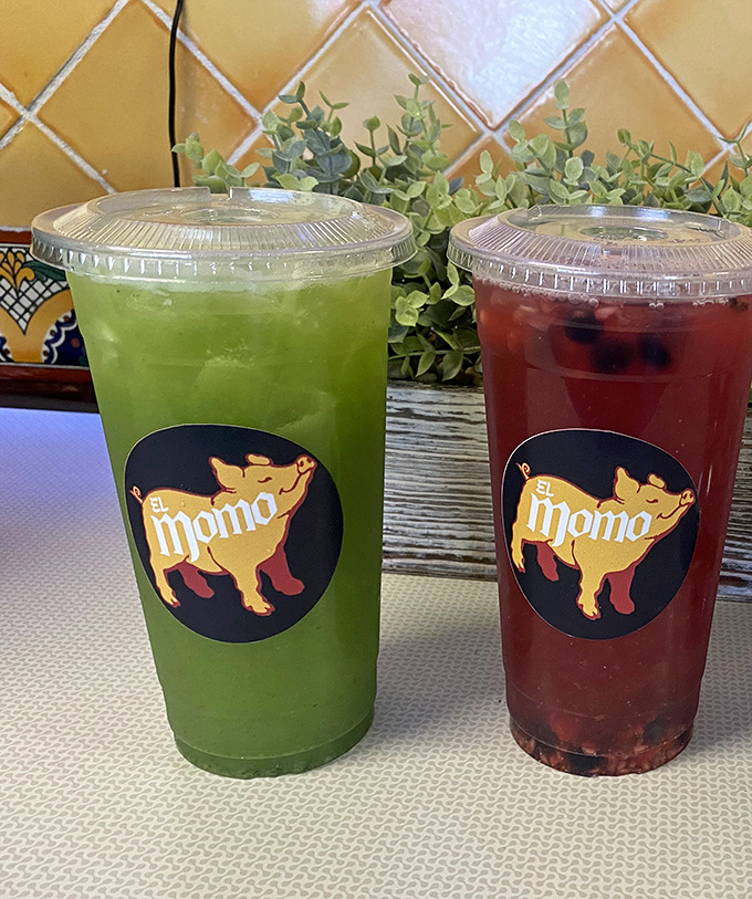 Vibrant aguas frescas that cut through rich carnitas like a refreshing breeze. These aren't just drinks—they're the reset button between bites of pork paradise.