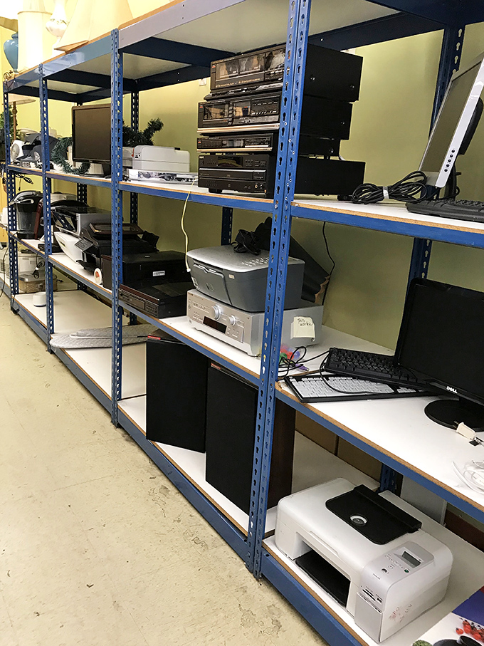 Yesterday's technology awaits new purpose – that stereo system might have once blasted Madonna cassettes but could now become someone's retro statement piece.