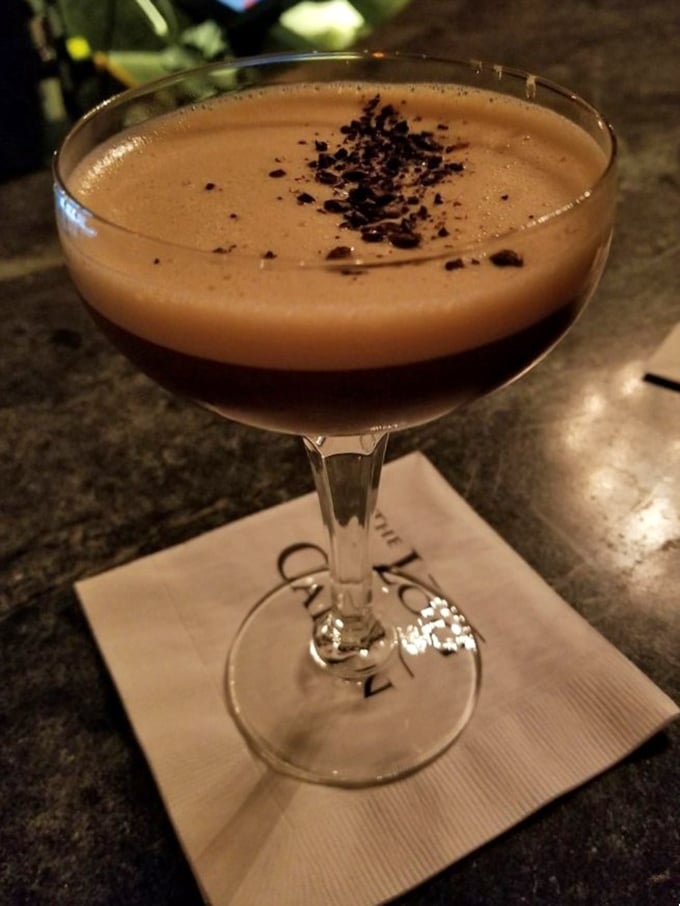 An espresso martini that bridges the gap between dinner's end and evening's delightful caffeinated beginning perfectly.