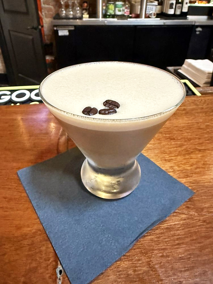 An espresso martini that bridges the gap between dessert and sophisticated evening indulgence with style.
