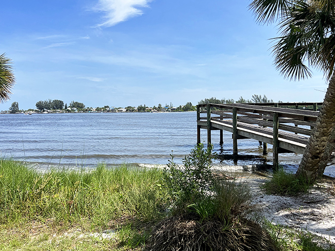 Simple pleasures define Grant-Valkaria's waterfront. This weathered dock invites contemplation, fishing, or just watching the mullet jump on a lazy afternoon.