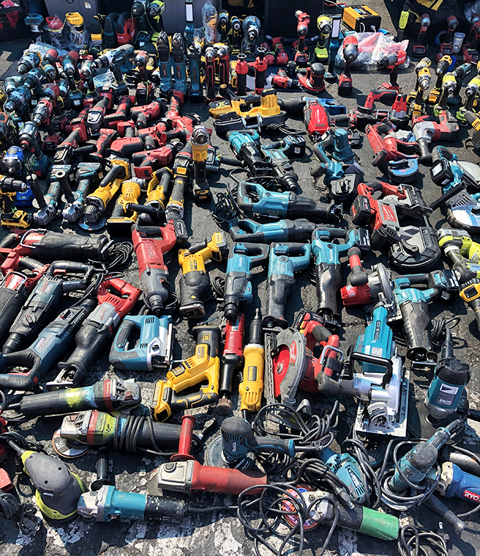 Tool heaven for the DIY devotee—a hardware store exploded, and somehow everything landed in perfect, chaotic order.