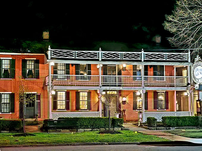 The Historic Buxton Inn's wraparound porch practically begs you to sit, sip, and watch the world slow down.