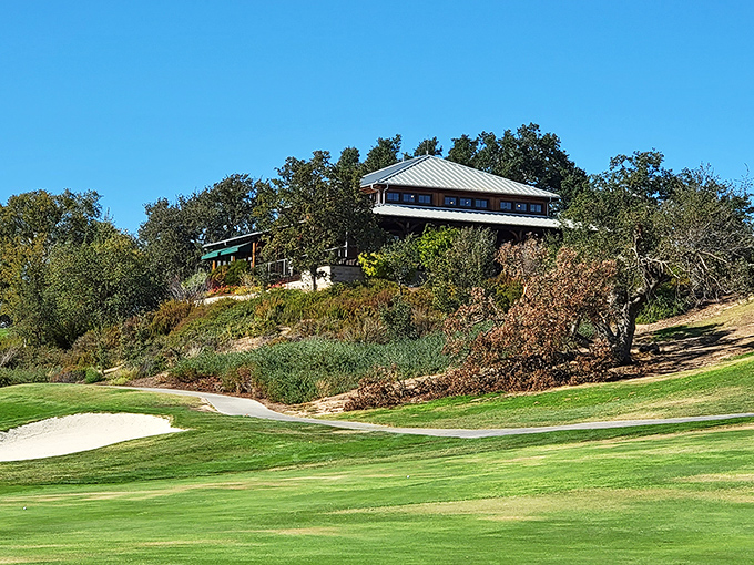 Hunter Ranch Golf Course offers emerald fairways against golden hillsides – where duffers can work up a thirst for post-round wine tasting.