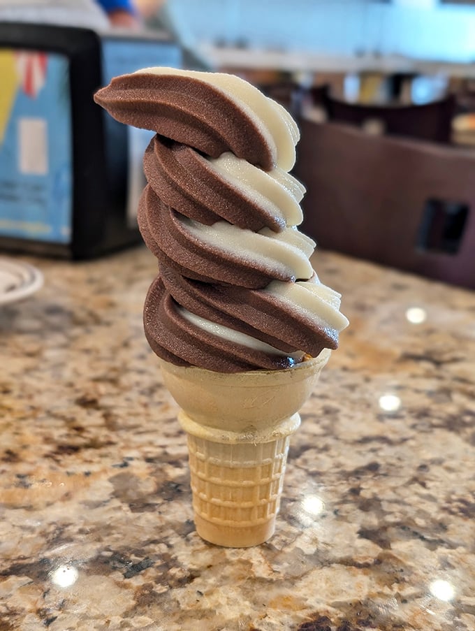 The chocolate and vanilla twist – nature's perfect compromise and the ideal finale to your buffet marathon.