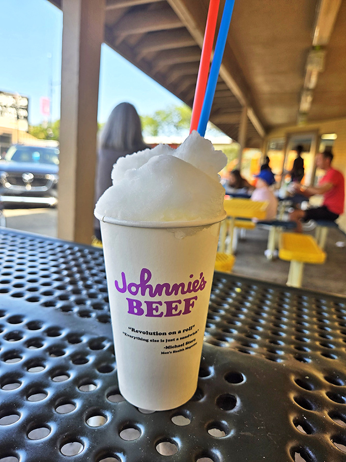 The Italian ice at Johnnie's—where summer refreshment comes with tiny spoons and brain freeze warnings that everyone cheerfully ignores.