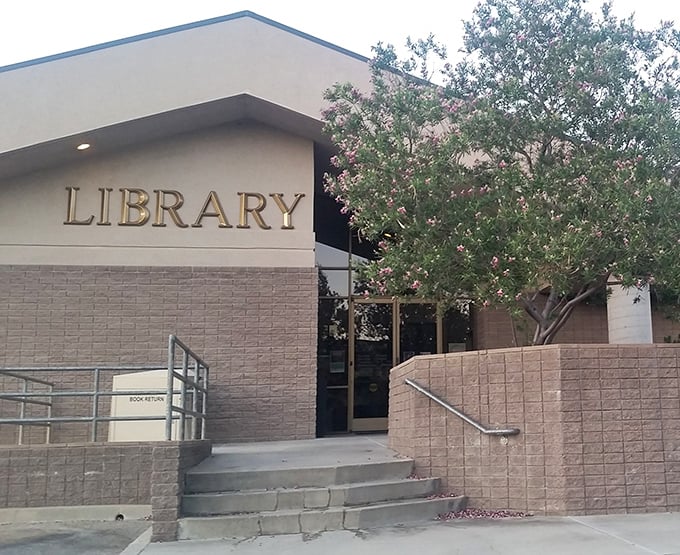 The local library—proof that intellectual pursuits don't require big-city addresses, just a quiet corner and a good book.