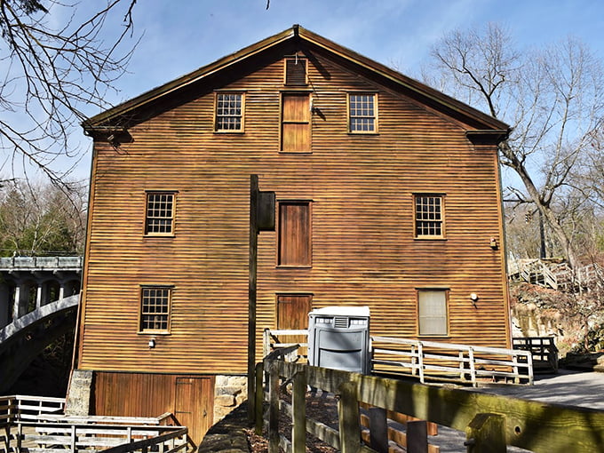 Lanterman's Mill hasn't changed its work outfit in centuries – that weathered wood exterior is the original sustainable architecture, before it was trendy.