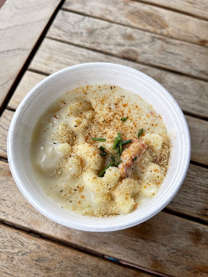New England clam chowder that holds its own—thick and hearty without being gloppy, making even Bostonians nod in approval.
