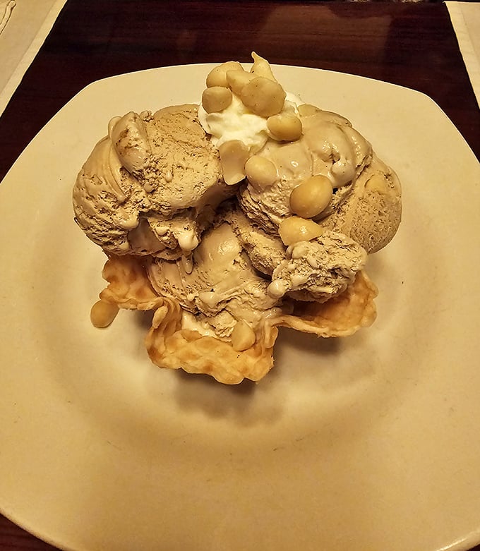 The Macadamia Nut Sundae doesn't just satisfy a craving – it creates a new standard for what ice cream can achieve in this world.