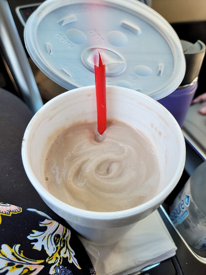 This chocolate milkshake is thicker than a phone book and twice as satisfying as any bestseller novel.