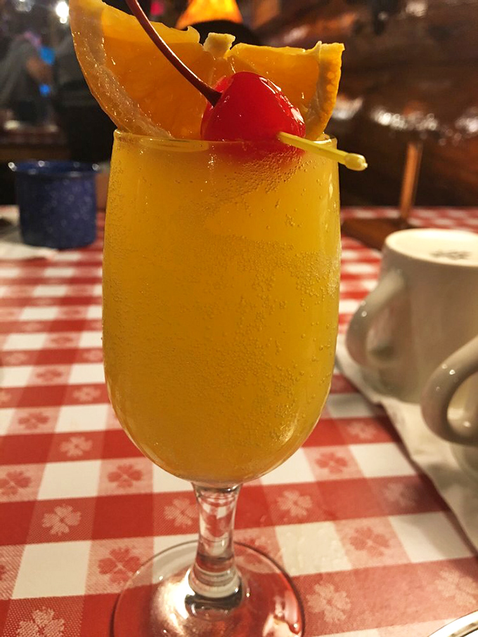 Nothing says "vacation breakfast" quite like a mimosa in a log cabin. This sunshine-in-a-glass pairs perfectly with pancakes and zero responsibilities.