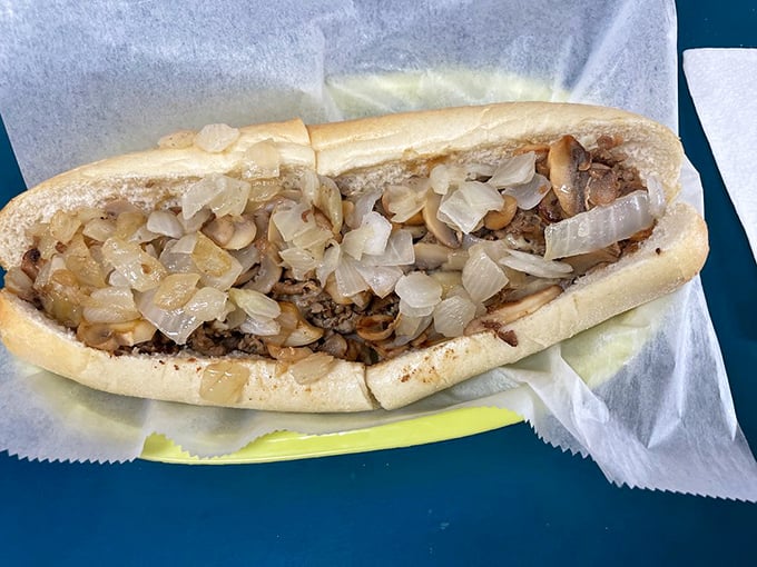 Mushrooms and onions nestled among perfectly chopped steak—a fungi festival that even mushroom skeptics can't resist.