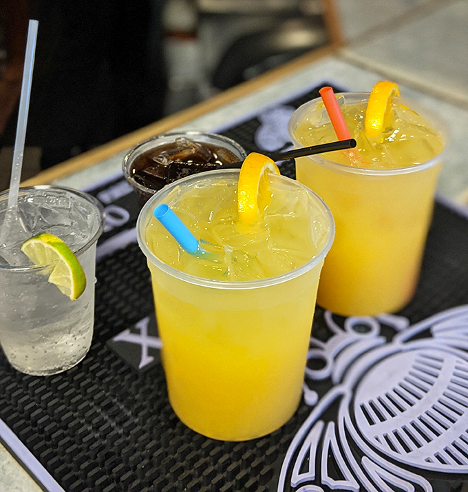 Coastal cocktails in plastic cups – because when the drinks are this refreshing, stemware would just slow you down.