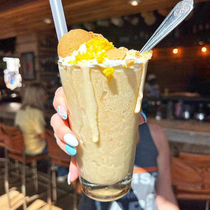 This shake looks like summer vacation in a glass – if summer vacation came with a spoon and zero regrets.