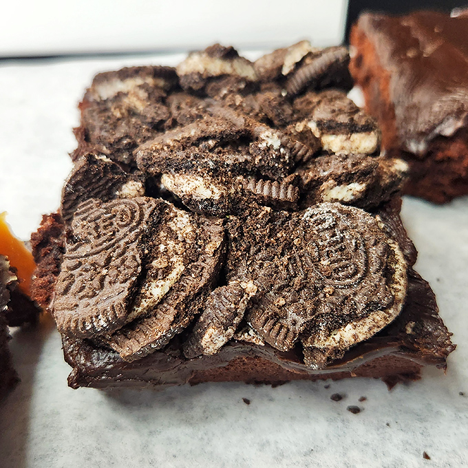 Oreos and brownies joined forces and created something that makes chocolate seem like it's been underachieving all these years.