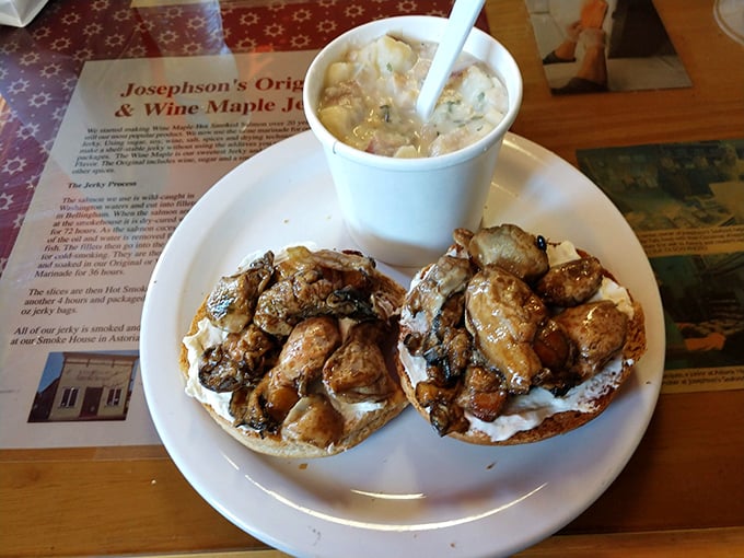 These oyster-topped bagels aren't just breakfast—they're an edible maritime adventure that would make Poseidon himself skip his protein shake.