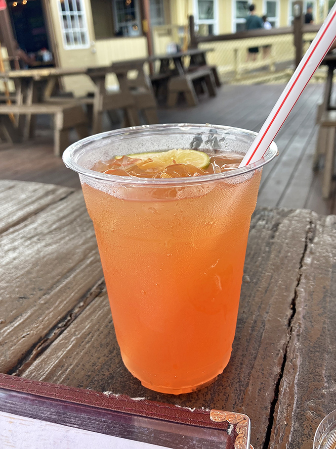 That sunset-colored drink isn't just refreshing—it's what Florida tastes like if you could bottle it. Vacation in a glass.