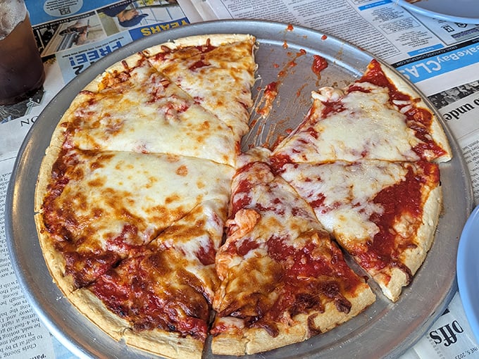 Even the pizza at this seafood joint deserves attention—a testament to the kitchen's philosophy that everything deserves to be delicious.