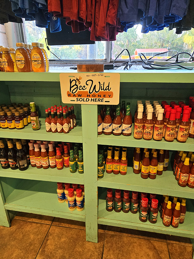 The retail section offers local honey and hot sauces—because after tasting seafood this good, you'll want to elevate everything else you eat.