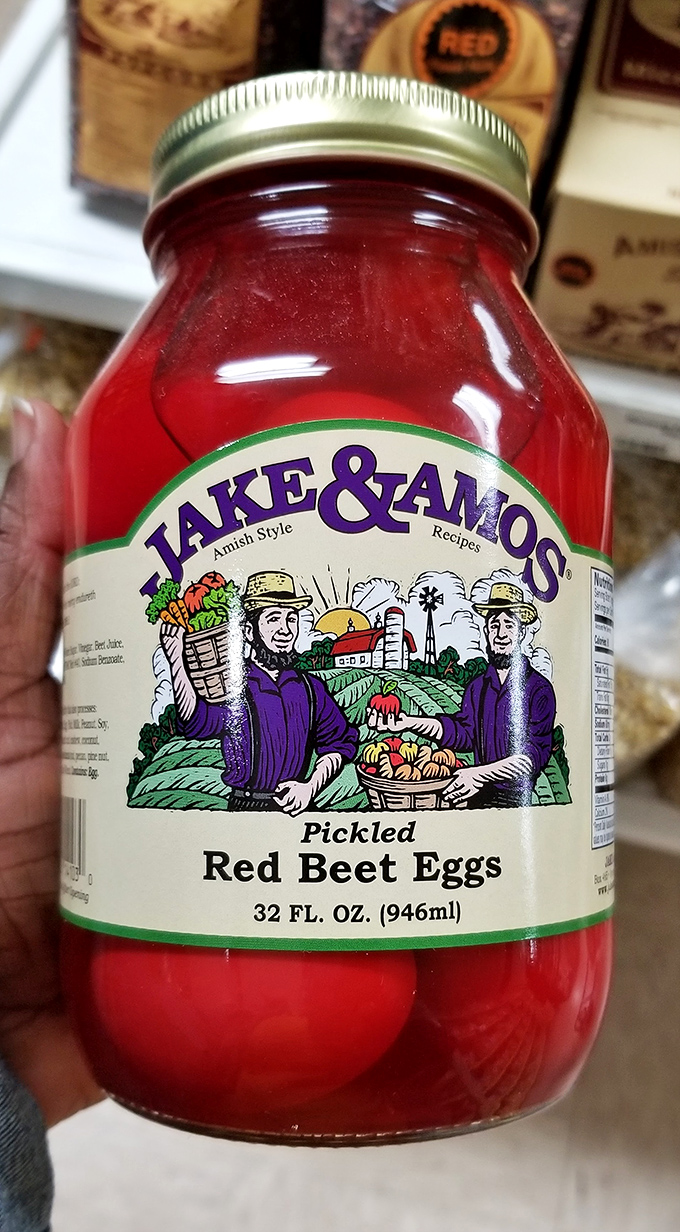 Pickled red beet eggs—nature's candy for grown-ups who aren't afraid of vibrant colors and bold flavors.