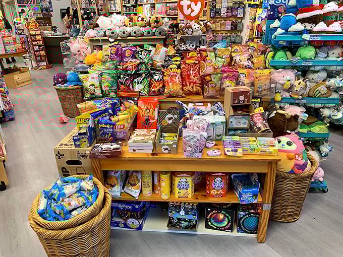 Snack heaven meets toy paradise in this sensory overload of treats and treasures. The perfect spot for bribing children into "just one more store."
