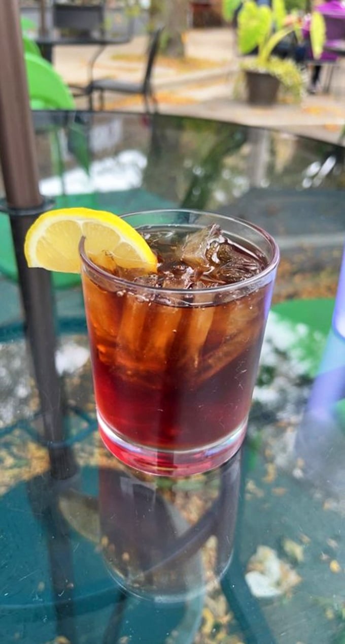Iced tea with a slice of lemon—simple perfection for sipping on the patio while watching Madison life unfold.