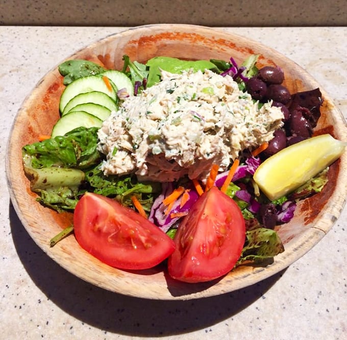 A salad that seafood lovers don't reluctantly order—they celebrate it. Fresh tuna salad atop vibrant greens proves healthy eating needn't be punishment.