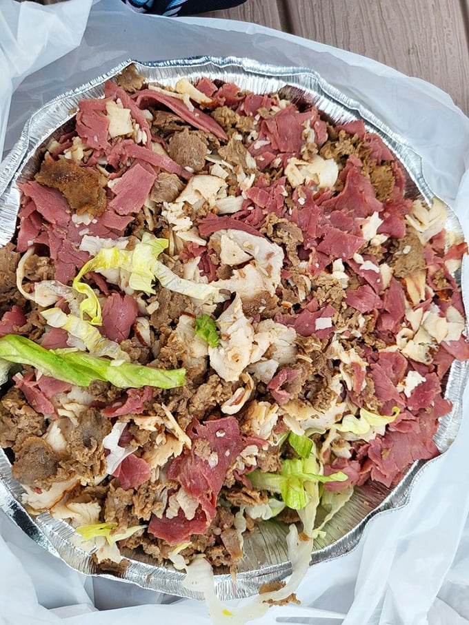 A silver platter of protein paradise. This meat-lover's medley could convert even the most dedicated salad enthusiast to the church of cheesesteak.