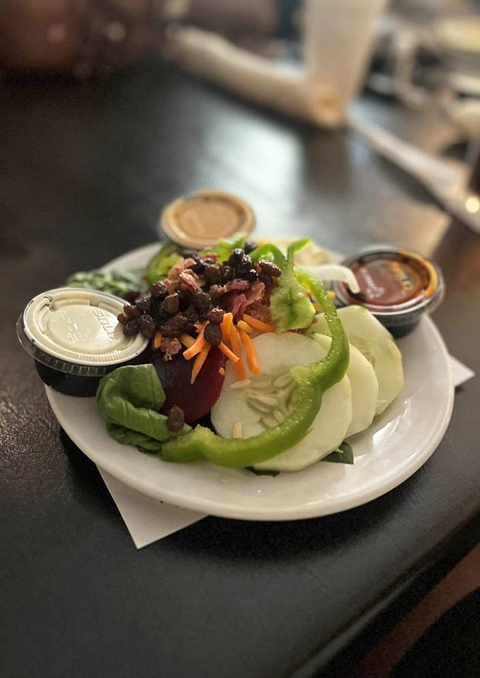 A salad that doesn't apologize for being a salad – fresh, colorful, and substantial enough to satisfy without feeling like punishment.