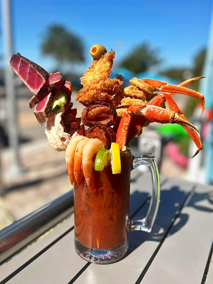 Not just a Bloody Mary – it's an entire seafood feast in a glass, where cocktail meets appetizer in the most Florida way possible.