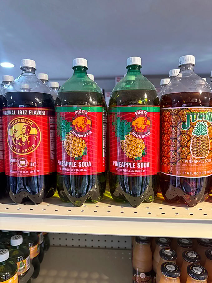 The soda selection reads like a greatest hits album of American refreshment, with regional favorites that deserve their own fan clubs.