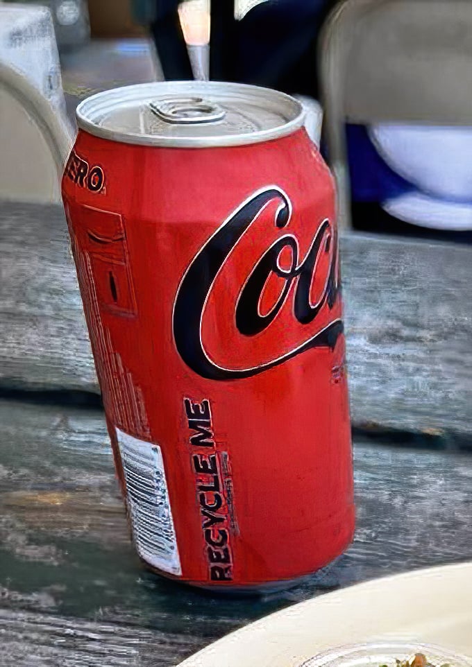 Sometimes the perfect breakfast companion comes in a classic red can – no apologies needed for simple pleasures.